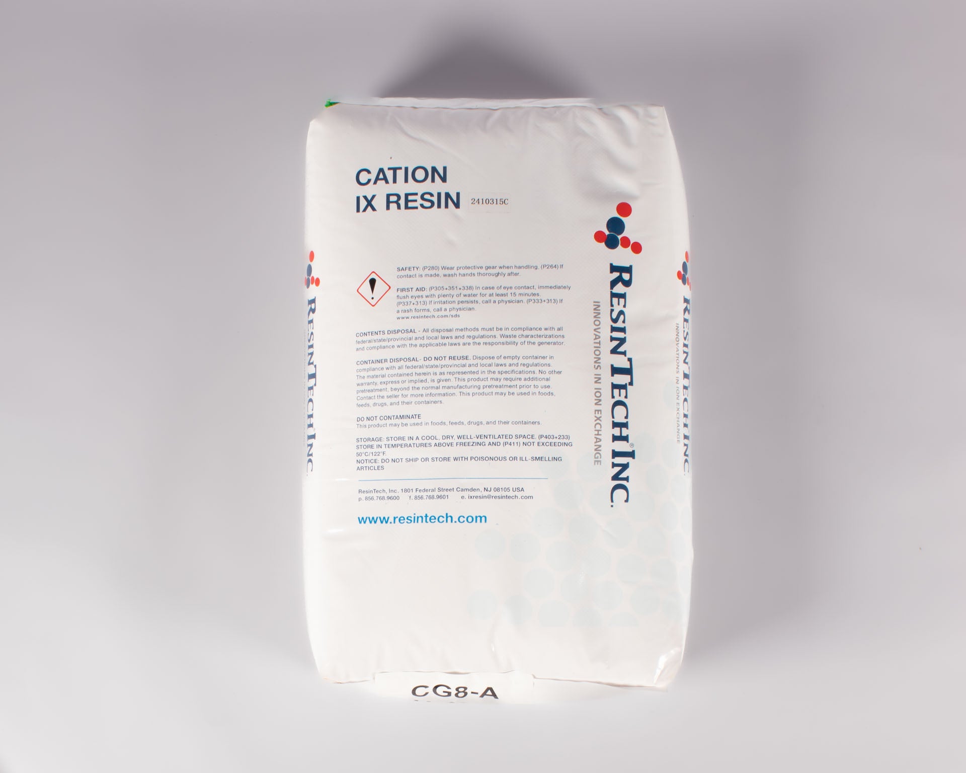 ResinTech CG8 Ion Exchange Resin – 1 cu.ft., 8% Crosslink, Sodium Form ...